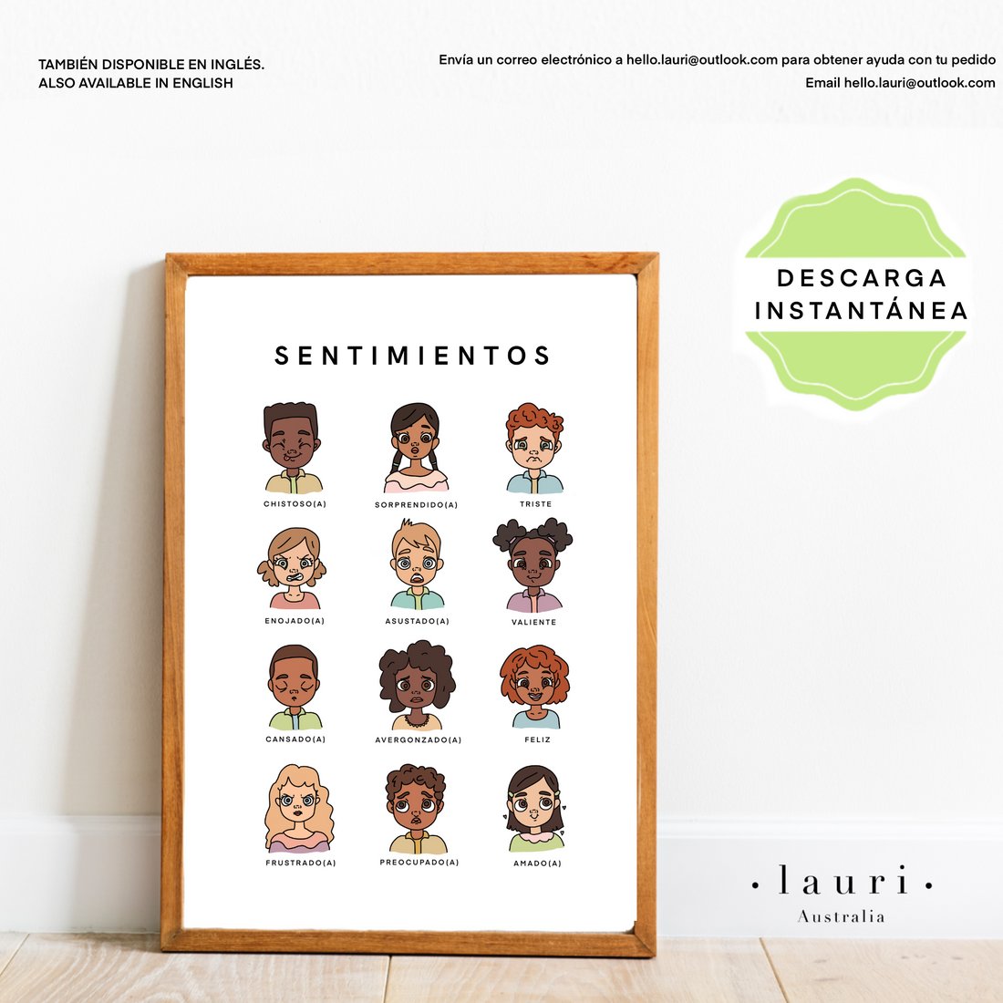 Spanish Feelings Poster - Cartel de sentimientos para Child's Calming ...
