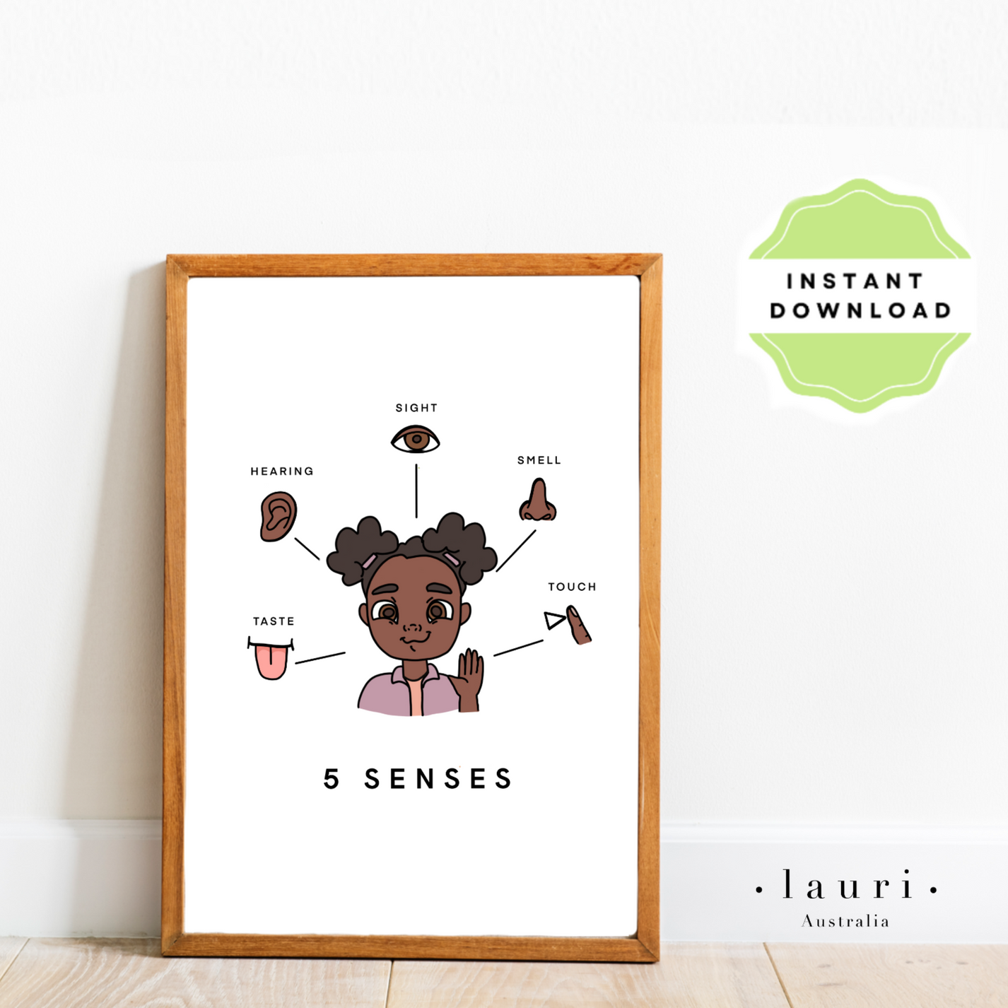 5 Senses Educational Poster for Kids Calm Down Corner - DIGITAL DOWNLO ...