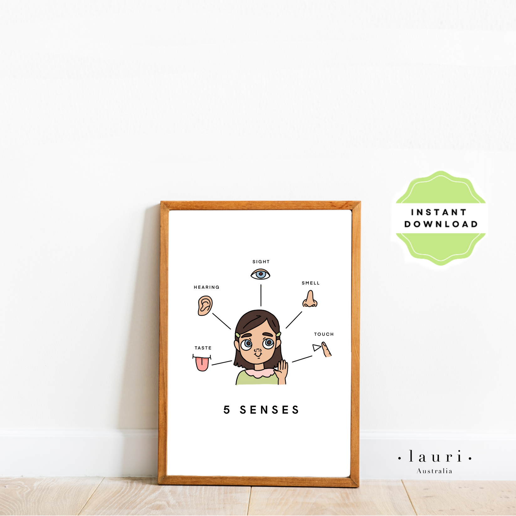 5 Senses Educational Poster for Kids Calming Corner - DIGITAL DOWNLOAD ...