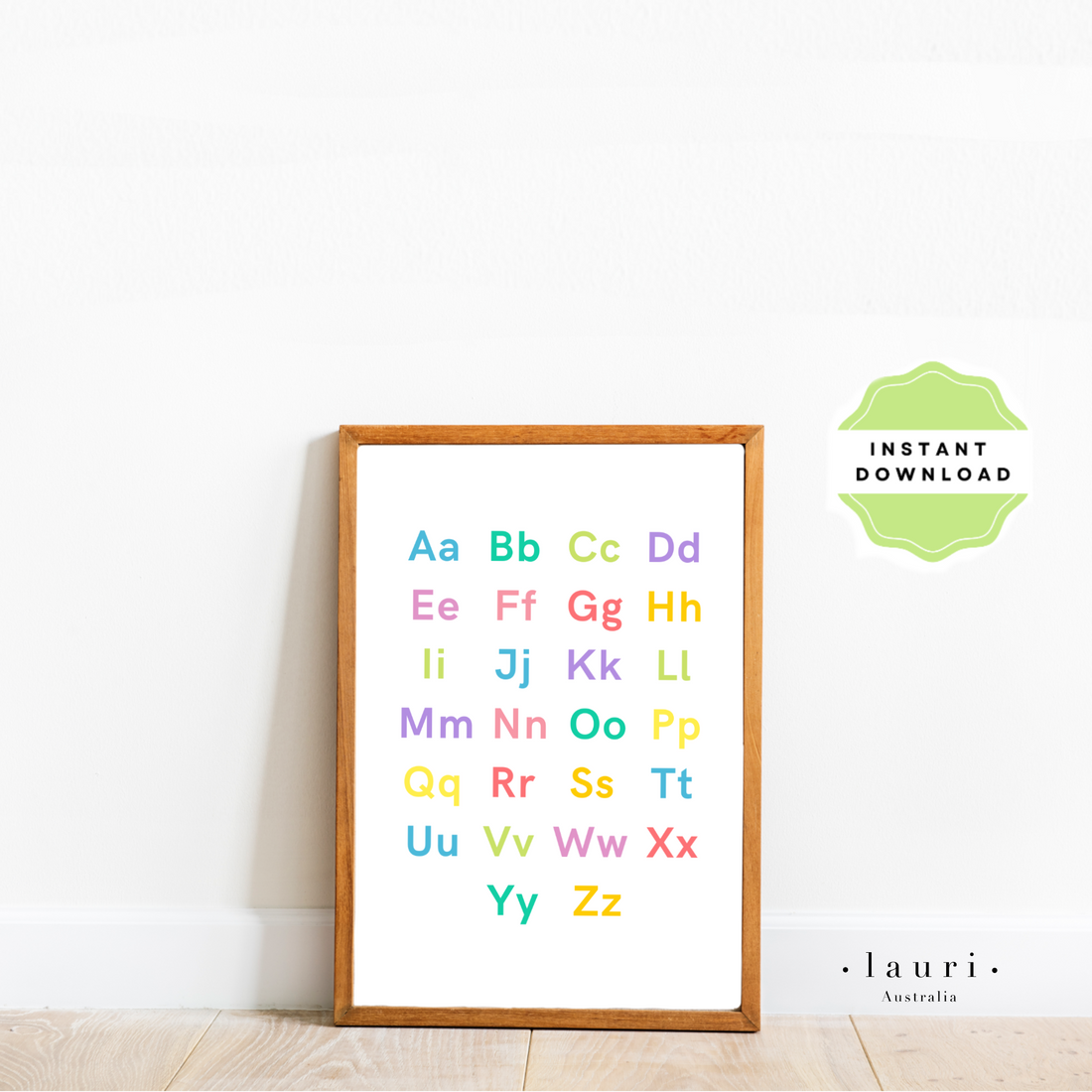 Bright Alphabet Poster for Nursery and Classroom DIGITAL DOWNLOAD – Noggin