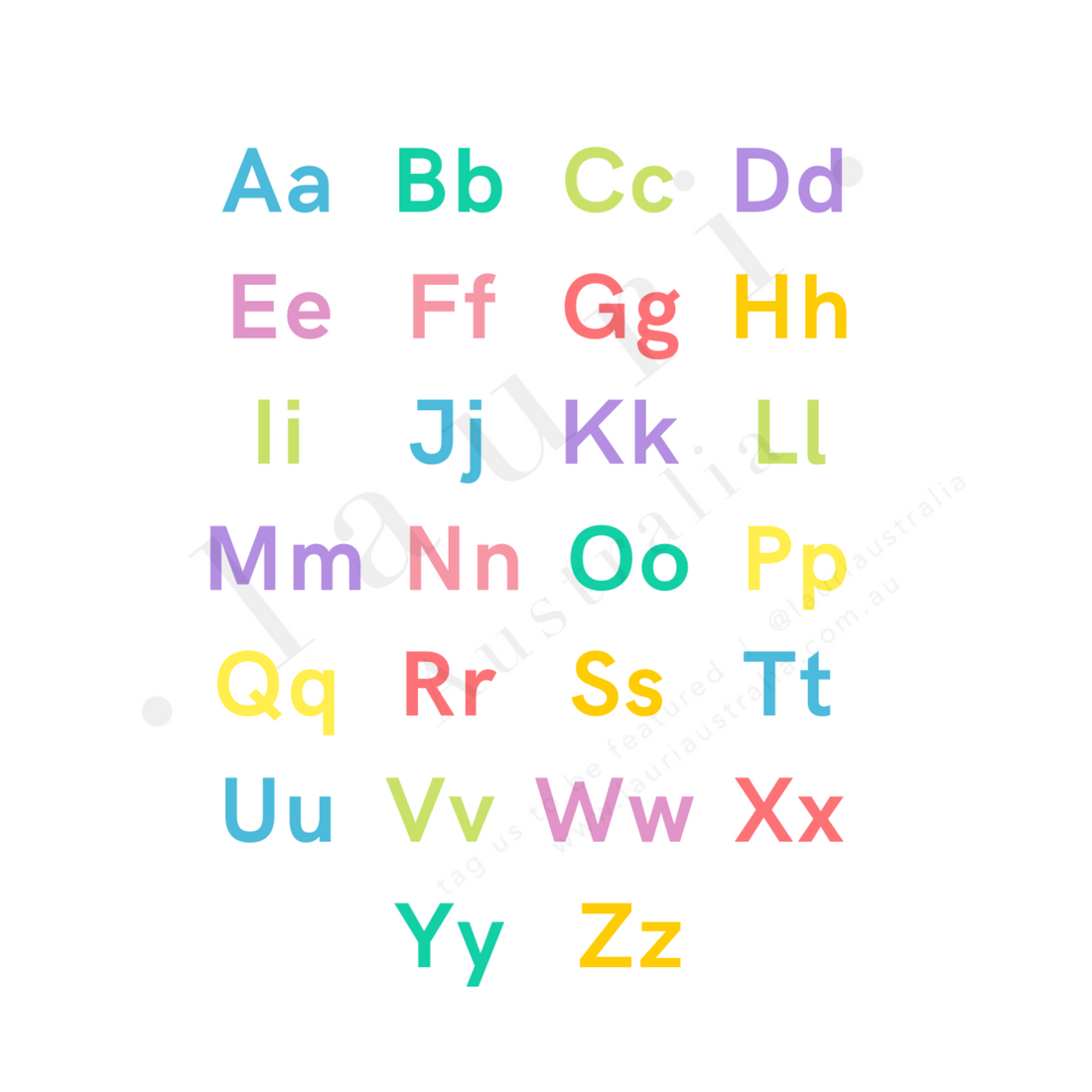 Bright Alphabet Poster for Nursery and Classroom DIGITAL DOWNLOAD – Noggin